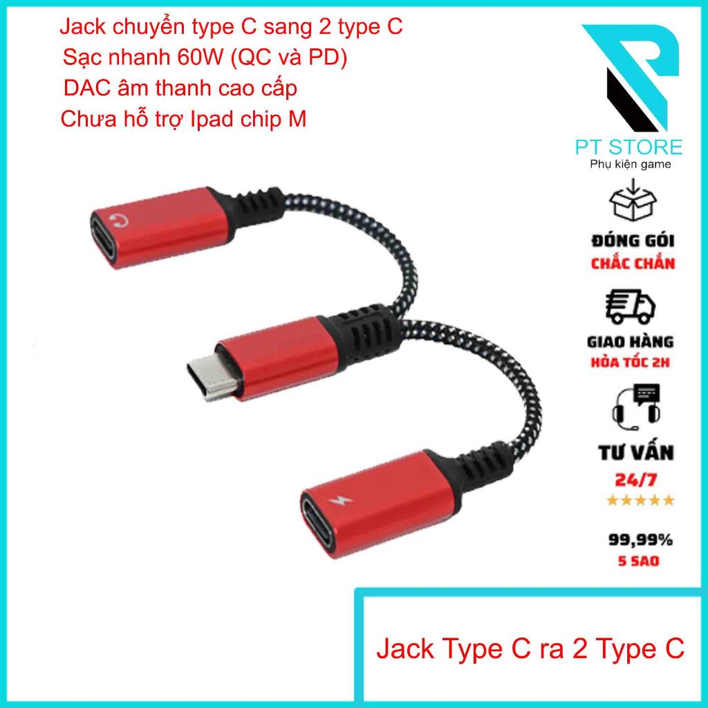 Jack Switches From Type C Charging Port To 2 Type C Ports - 60W Fast ...