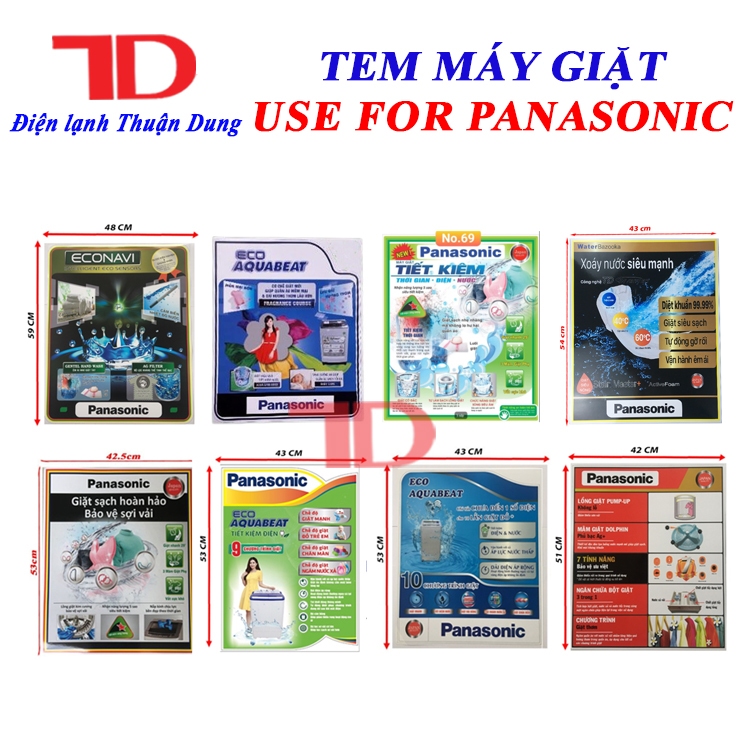 Panasonic washing machine sticker, PANASONIC washing machine decorative ...