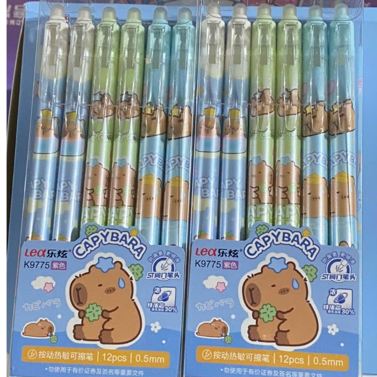 Box of 12 Purple Erasable Pens Capybara, Kurumi, Labubu, Loopy Hot ...