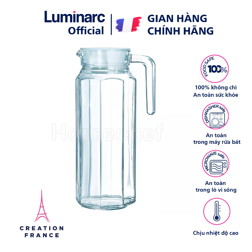 Luminarc Octime glass bottle 1.1L - 1.6L (genuine product) | Shopee ...