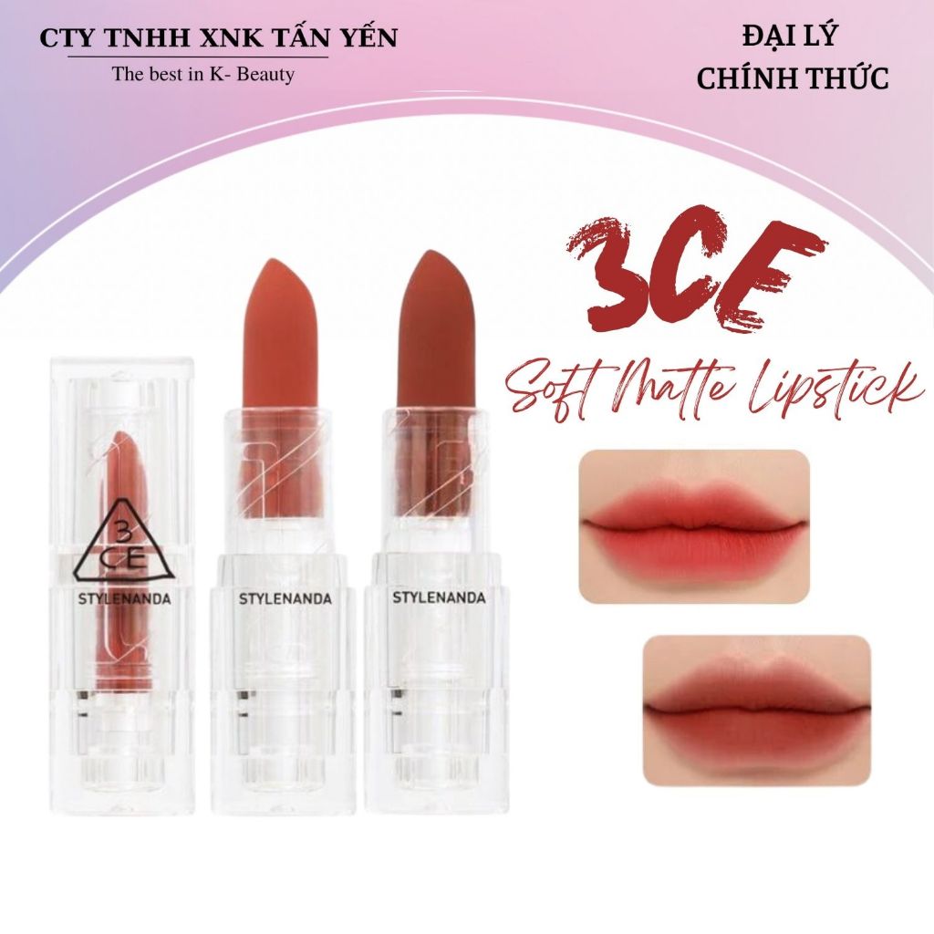 3ce Soft Matte Lipstick 3.5g (Clear Case) | Shopee Malaysia
