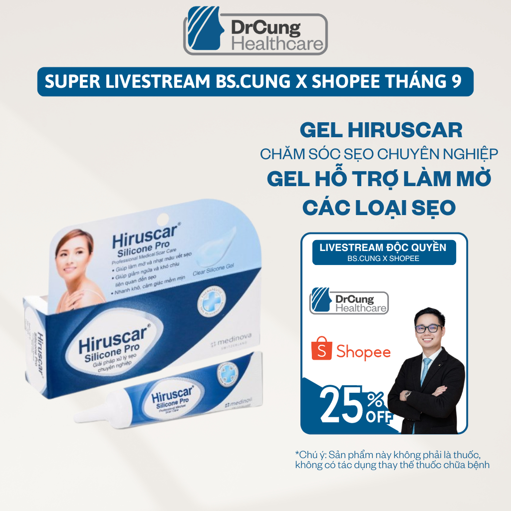 Hiruscar Silicone Pro Gel Pro - Keloids Support Gel, Surgery, Big Scars ...