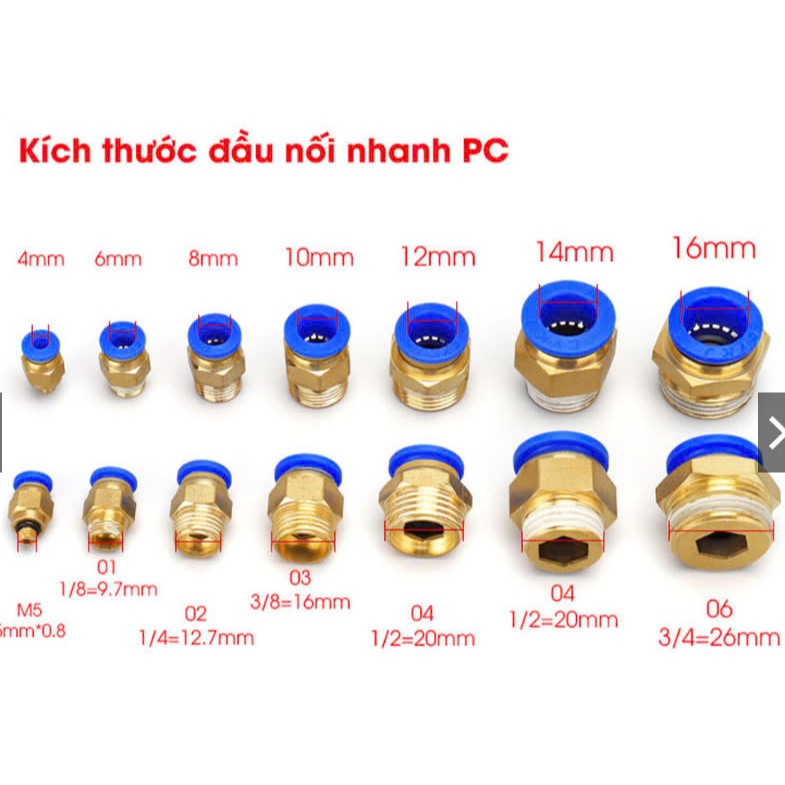 Pc connector - PC quick connector - PC straight connector - PC4/ PC6 ...