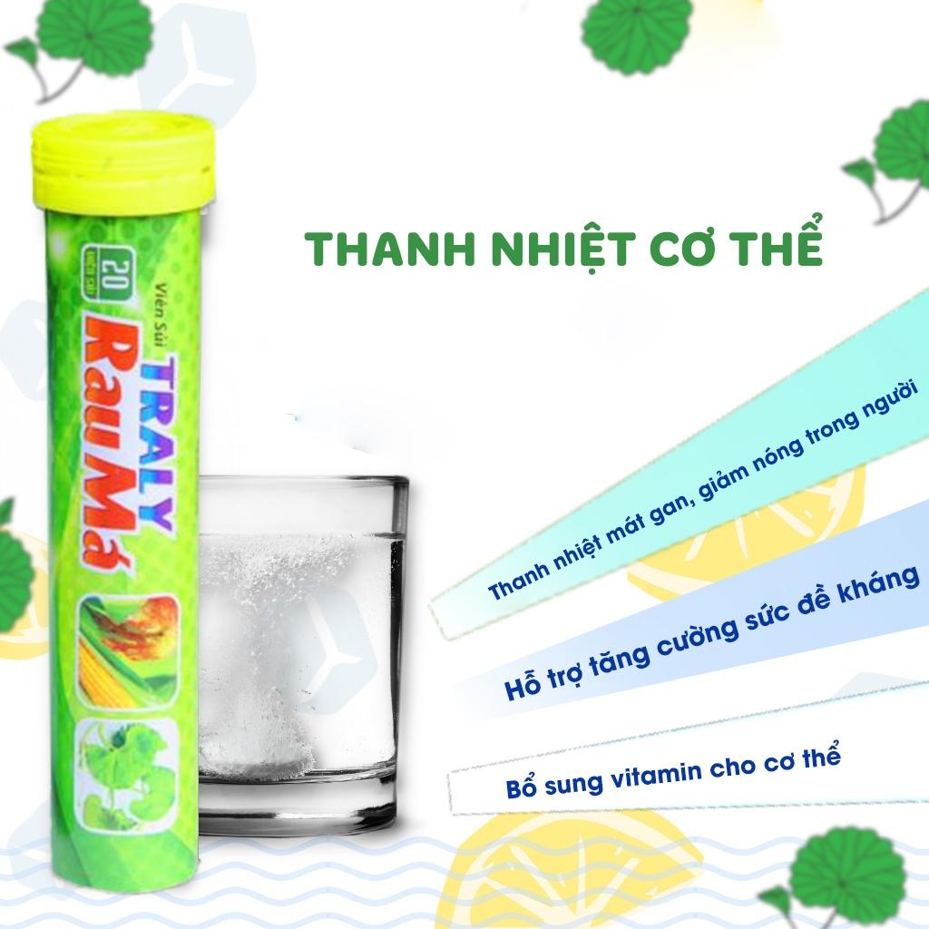 Traly Gotu kola Effervescent Tablets Clear Heat, Detoxify the Liver ...