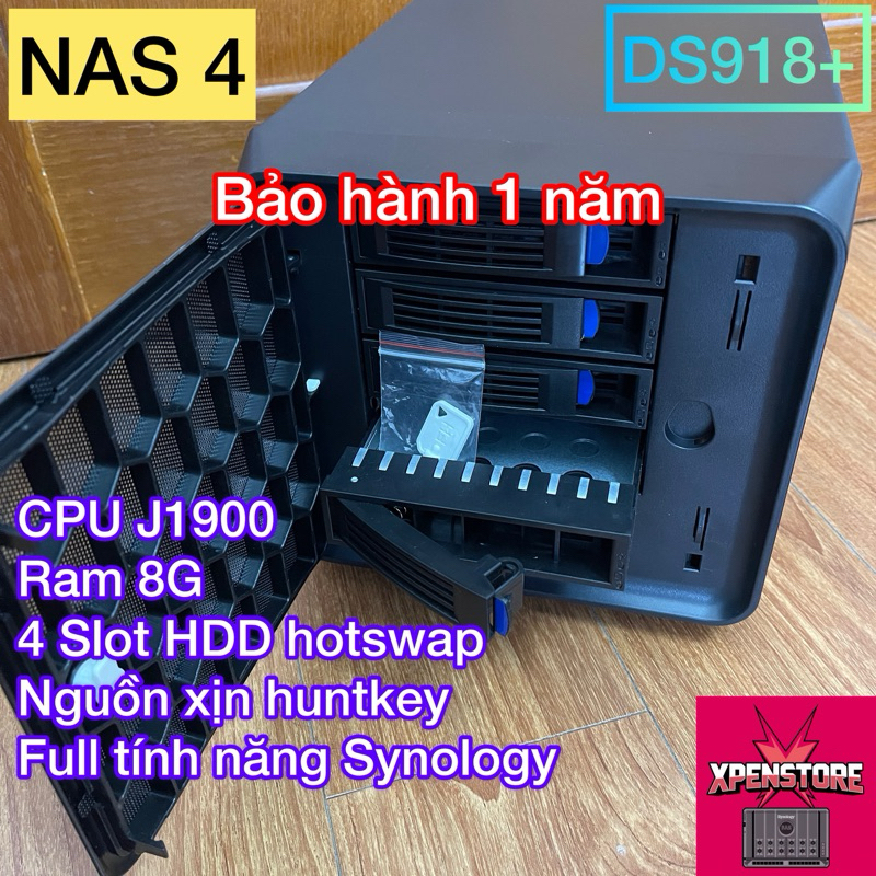 Nas 4 bay J1900 CPU 4 core 2.0Ghz, Xpenology DS918+ DSM 7.2 (New full ...