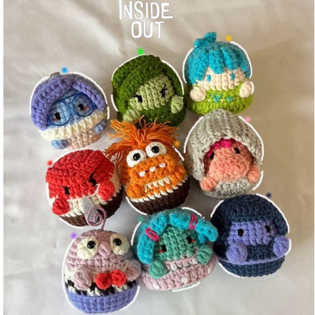 [real Photo] Inside Out character keychain | Yenicrochet | Shopee Malaysia