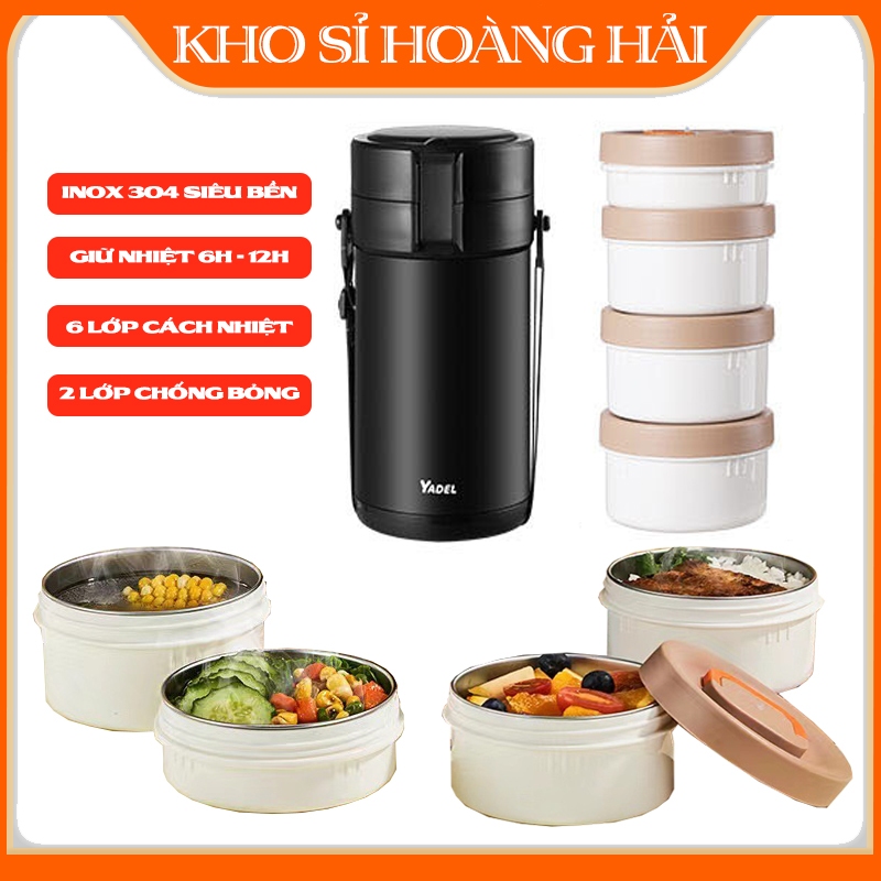 Yadel thermos lunch box, 304 stainless steel, anti-spill, 6 heat ...