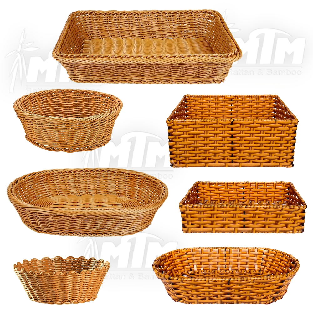 Plastic rattan basket l Plastic rattan tray l Plastic rattan basket for ...