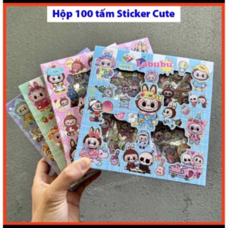 Box of 100 cute LABUBU stickers, good water bottle notebook stickers ...