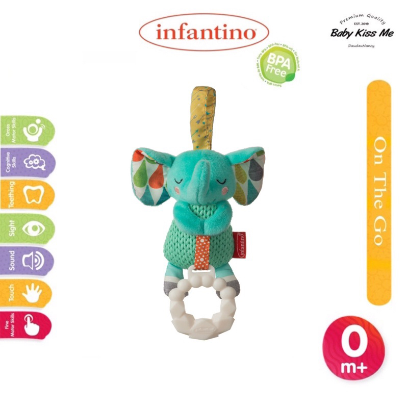 Safe quality crib rattle with teether for babies - Infantino Chime ...