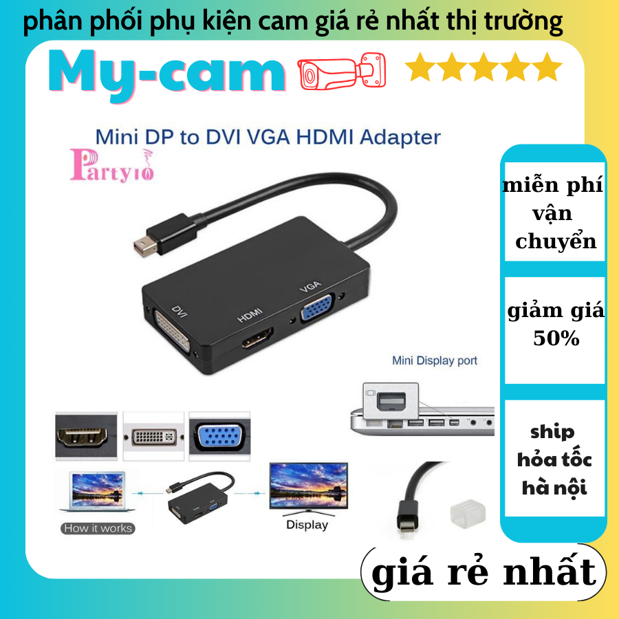 Mini DisplayPort To HDMI, VGA, And DVI Converter Cable | Shopee Malaysia