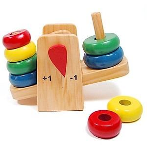 Rainbow circle stacking math scale toy, smart removable balance scale ...