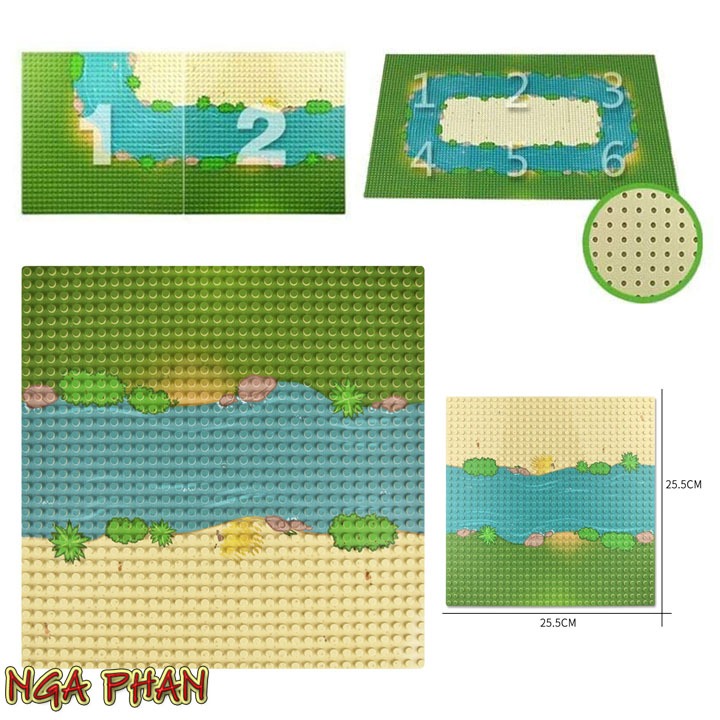 Straight Line River Baseplate Brick Base Assembling Jigsaw Puzzle Block ...