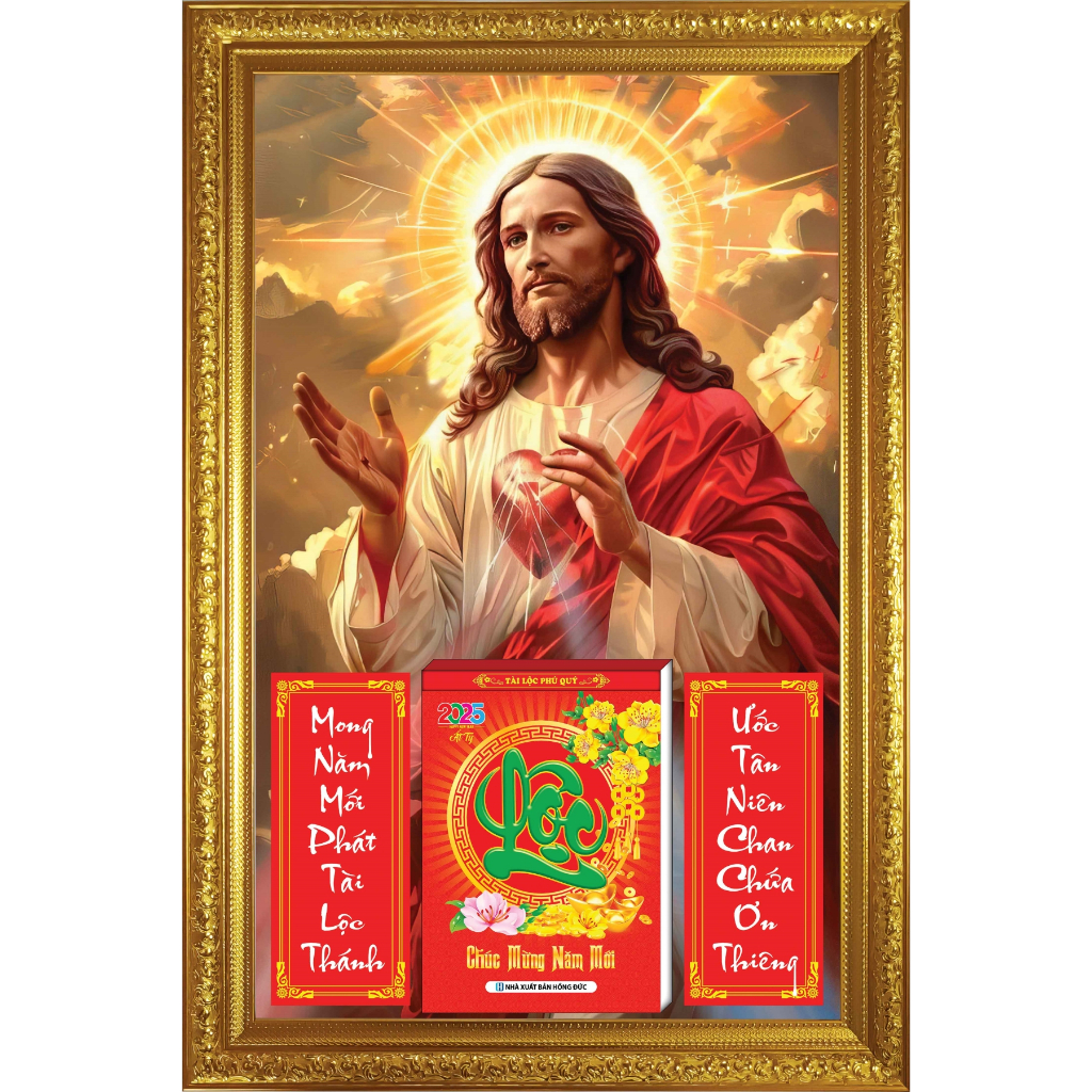 Calendar CNY 2025, mirrored wooden cover with high-quality gold relief ...