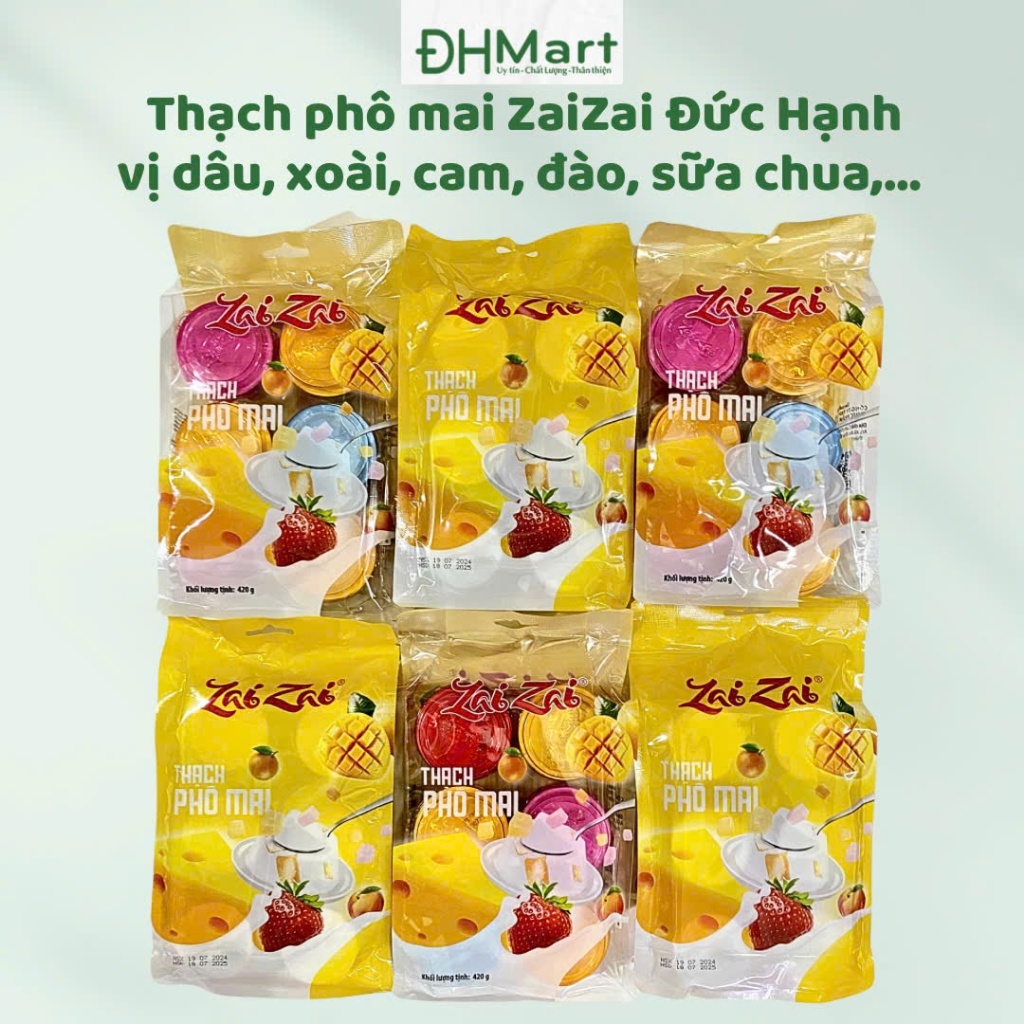 Duc Hanh zai zai cheese jelly - yogurt, strawberry, mango, peach, orange cheese jelly, original ...