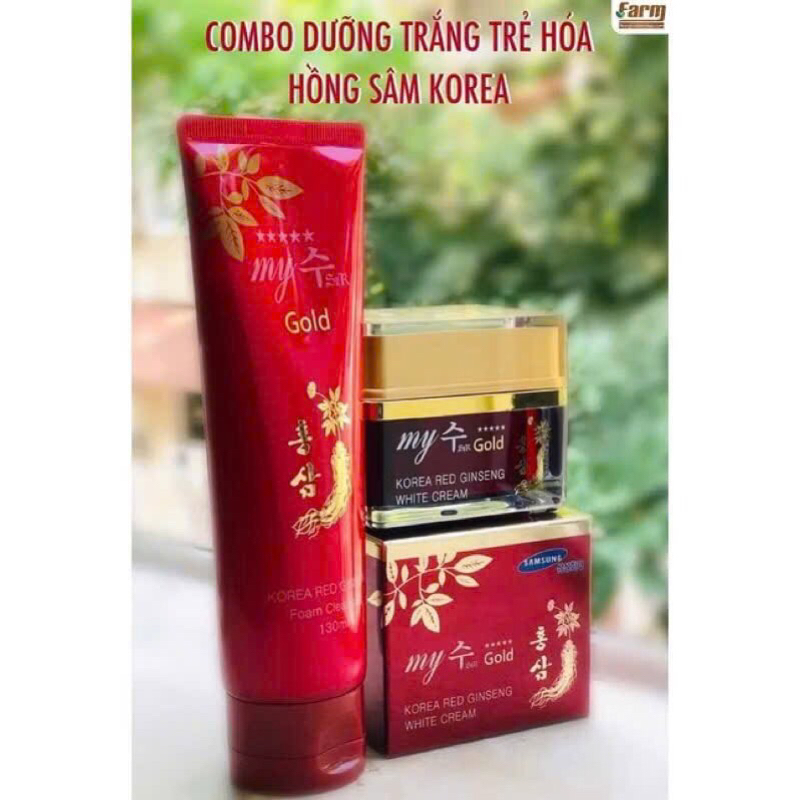 24 / 24 Combo My Gold Red Ginseng Red Ginseng Facial Cleanser 130ml + Korean My Gold Korea Red ...