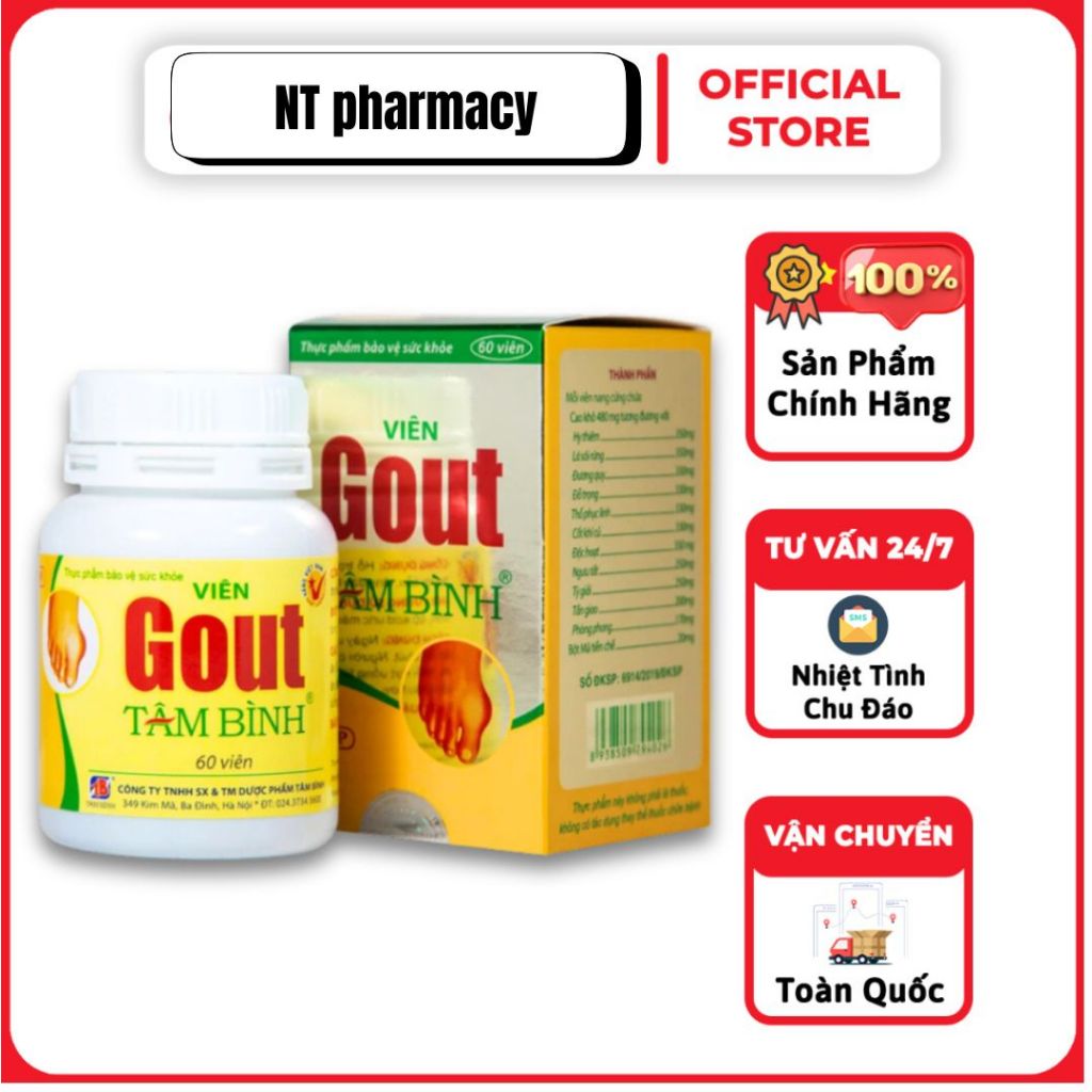 Tam Binh Gout Tablets Box Of 60 Tablets - Support To Relieve Symptoms ...