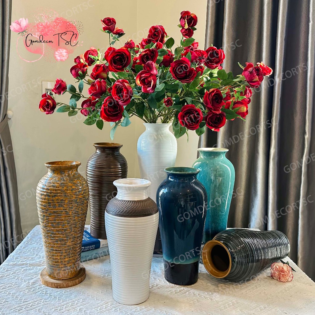 Bat trang ceramic flower vase with cricket leg shape, day flower ...
