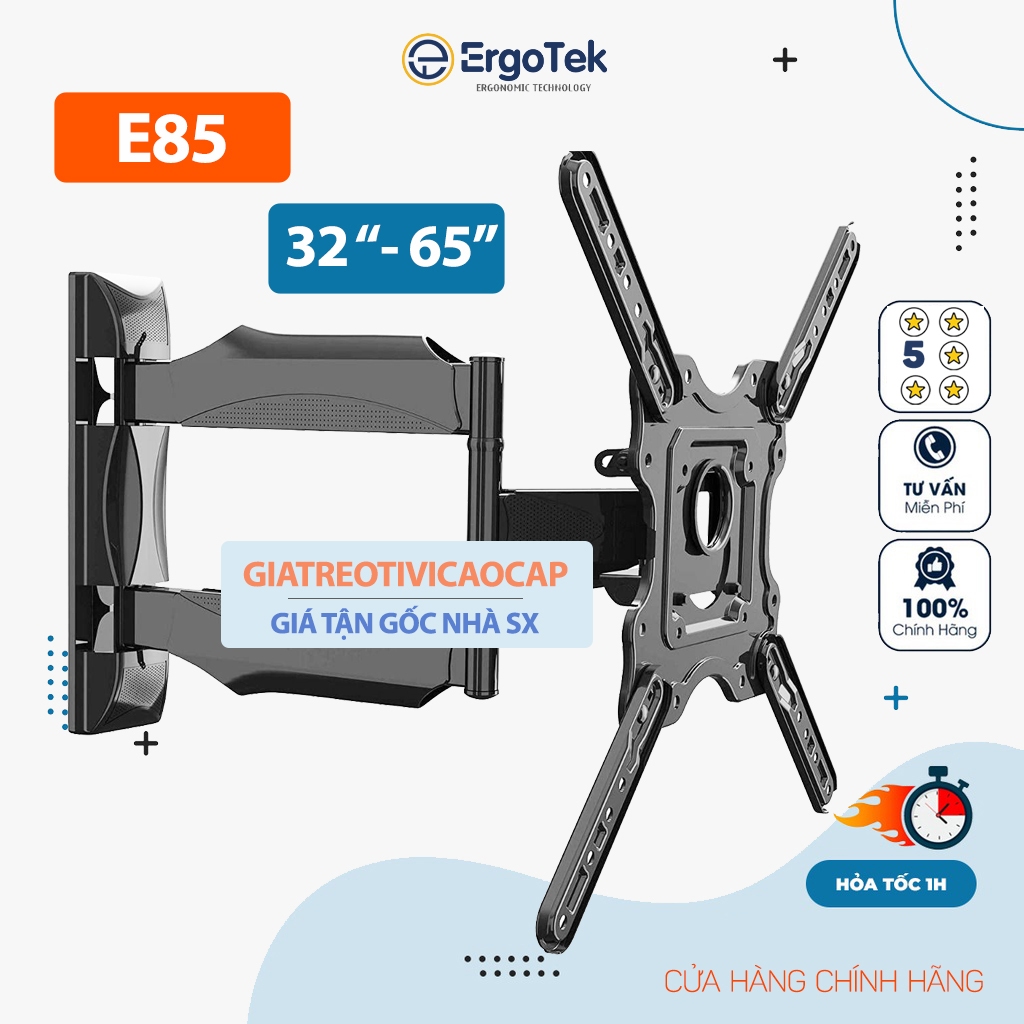 [Premium Version] ErgoTek E85 Tv Mount 32" - 65" - Universal Rotating ...