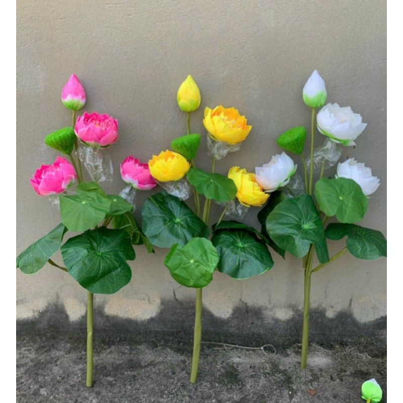 Fake lotus branches, beautiful Thai lotus flowers 70cm, 60cm, 45cm high ...