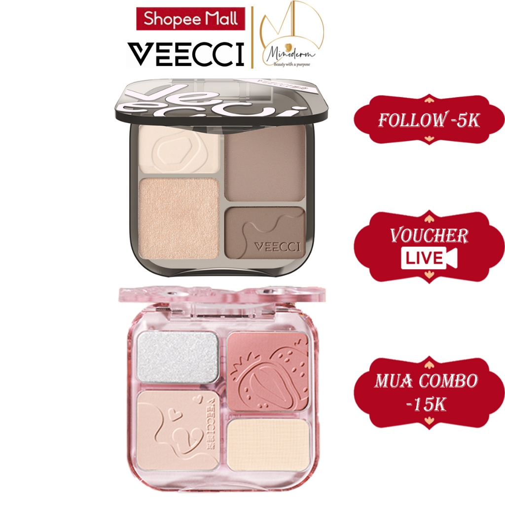 Veecci Highlight and Contour Palette, Blush Natural Long Lasting ...