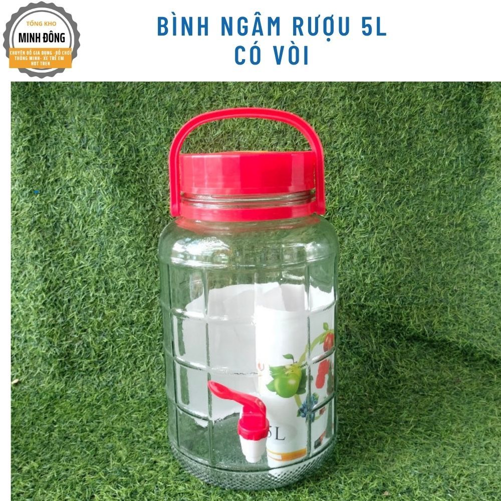 5 Liter Glass Wine Bottle With Handle Tap | Shopee Malaysia