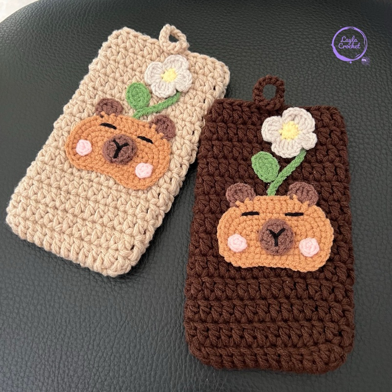 Cute Capybara pattern phone bag, handheld computer bag size: 17x10cm ...
