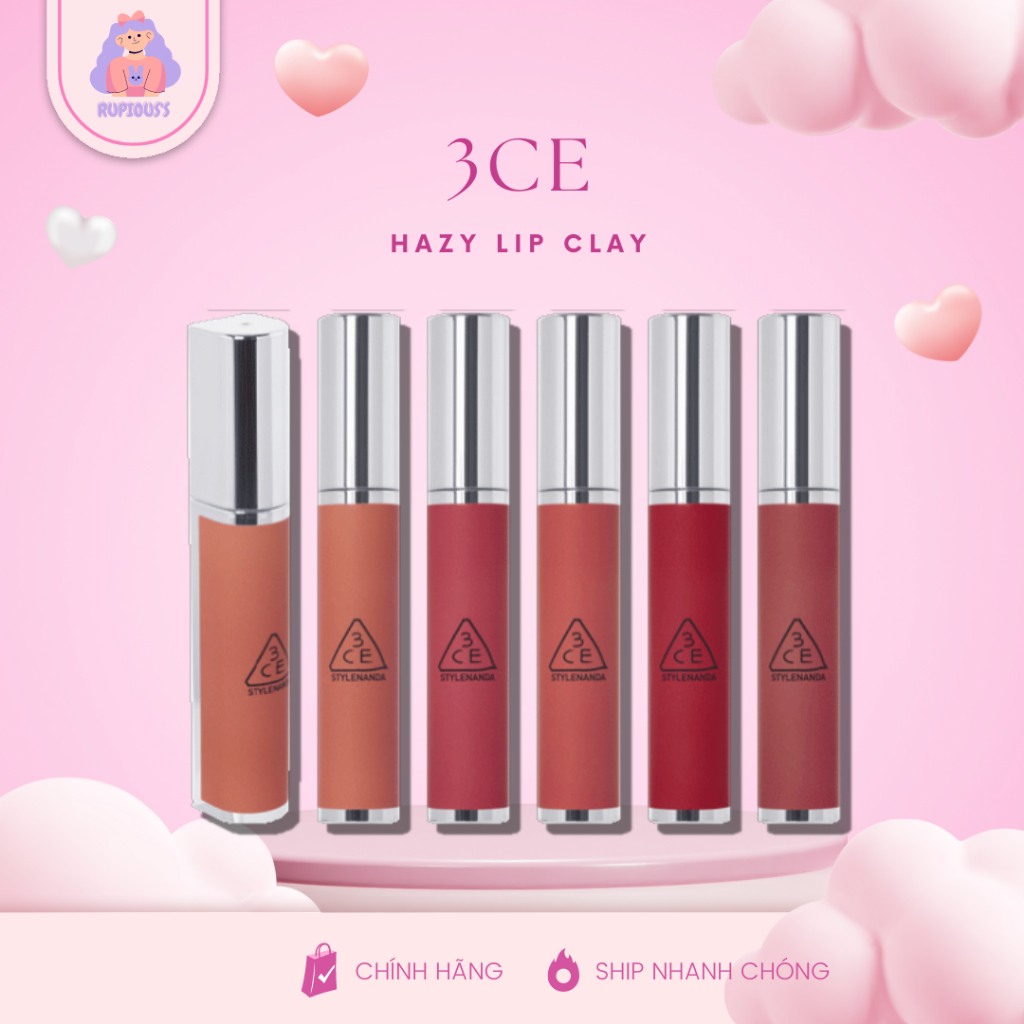 3ce Hazy Lip Clay lipstick is super matte and smooth on lips | Shopee ...
