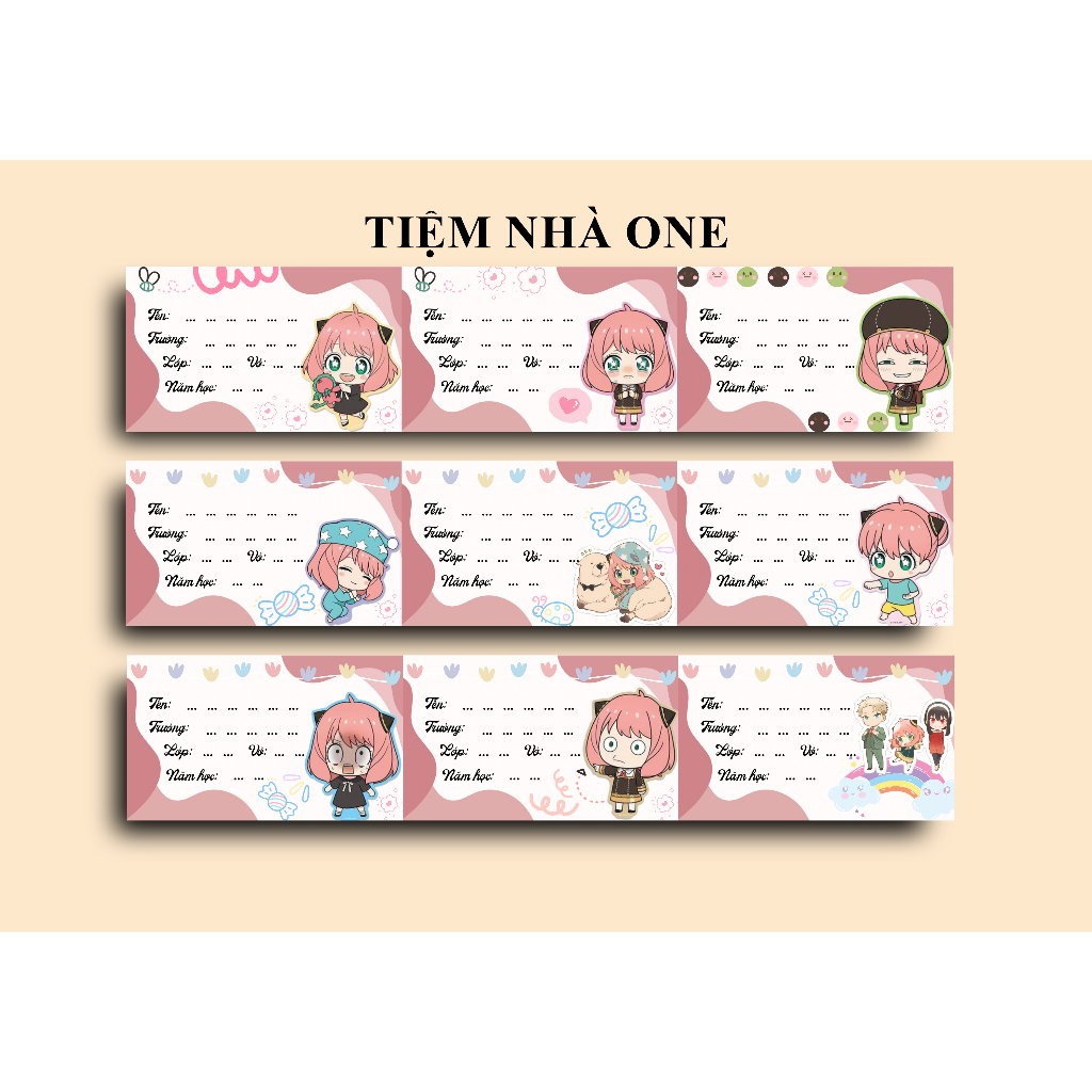 (Set Of 50) Notebook labels, spy x family cartoon stickers, spy x ...