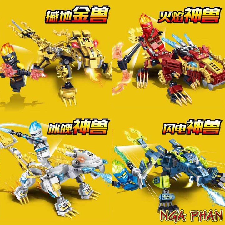 Ninja Riding the Dragon Super Ninjago Assembling Puzzle Block Brick MOC ...