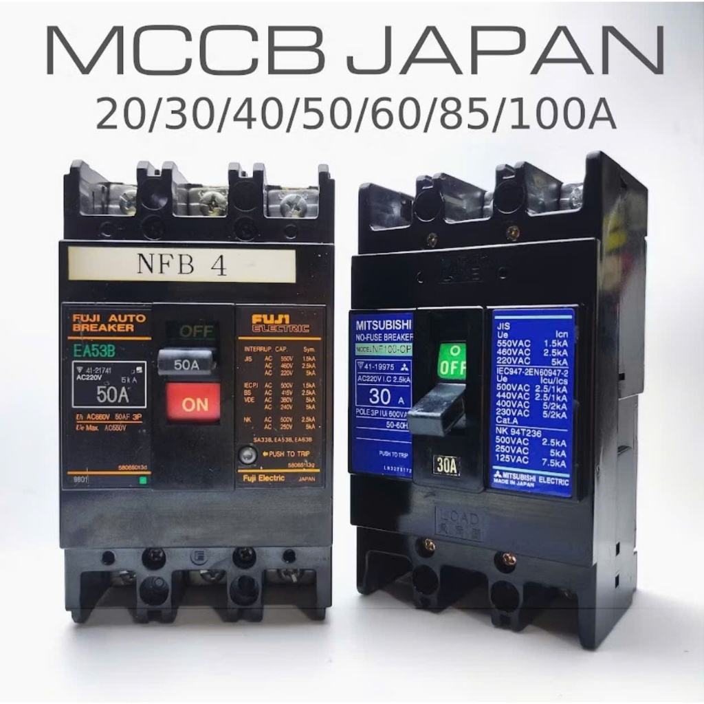Mitsubishi 3-Phase Aptomat 20A/30A/40A/50A/60A/75A /100A/150A/200A/250A/300A/350A Hang Bai Nhat ...
