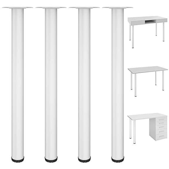 Set of 4 round iron legs 70 cm high used to install office desks ...