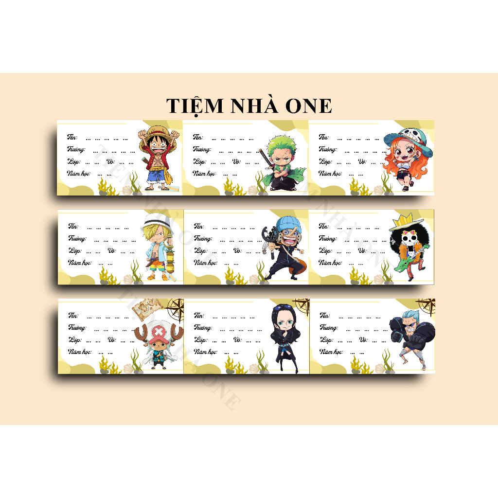 (Set Of 50) Notebook labels, luffy pirate island stickers, straw hat ...