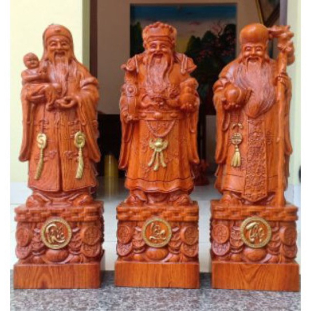 Incense wood statue set of tam Da Phuc Loc Tho | Shopee Malaysia