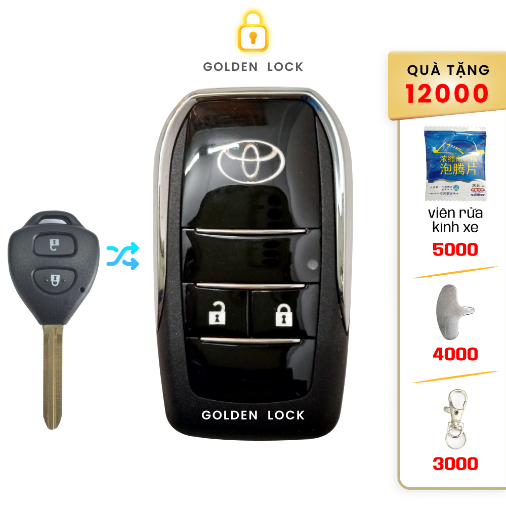 Folding key shell for Toyota Vios, Fortuner, Camry, Corolla, Innova 2 ...
