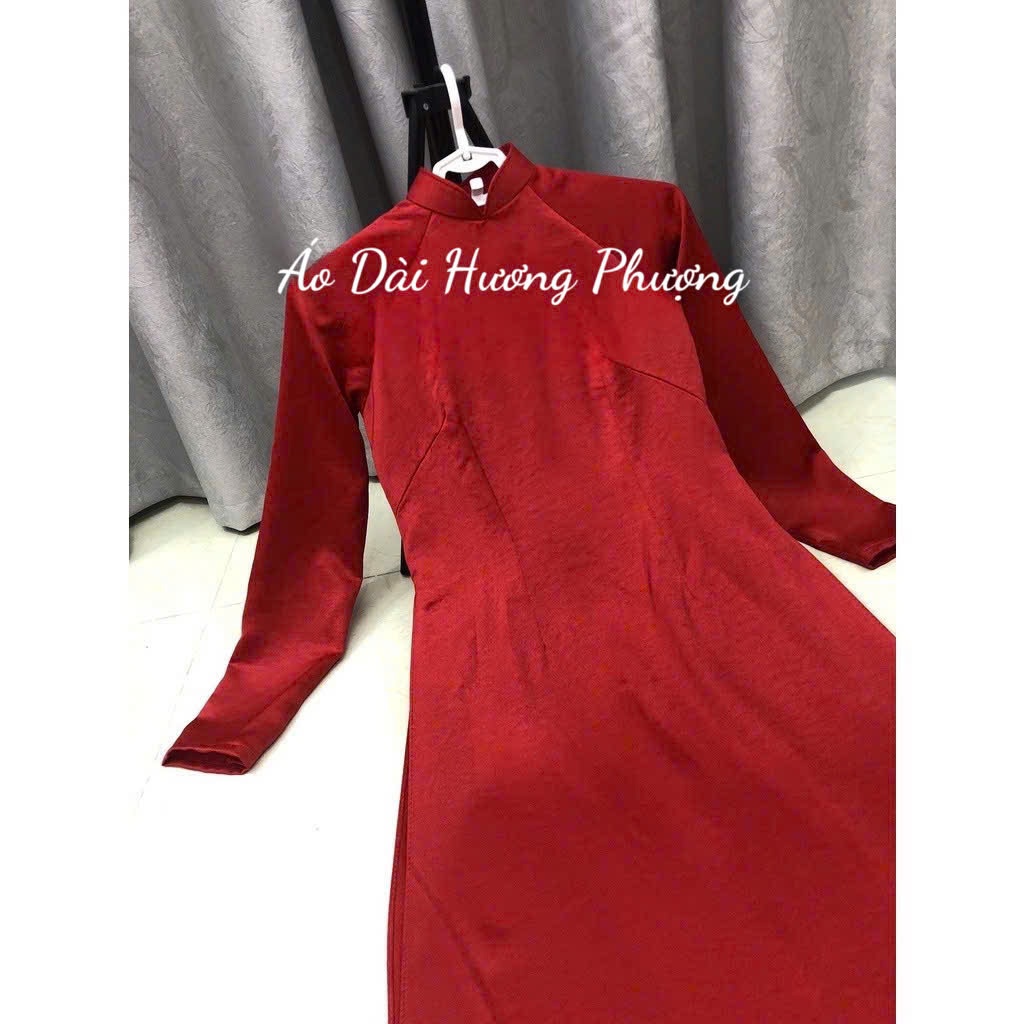 Ao Dai Huong Phuong Traditional Shape Ready-Made Tay Thi Red Silk | Shopee Malaysia