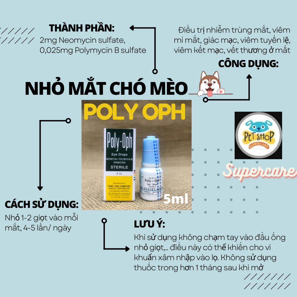 Dexoph Dog and Cat Ear and Eye Drops 4ml & POLY OPH 5ml Infections ...