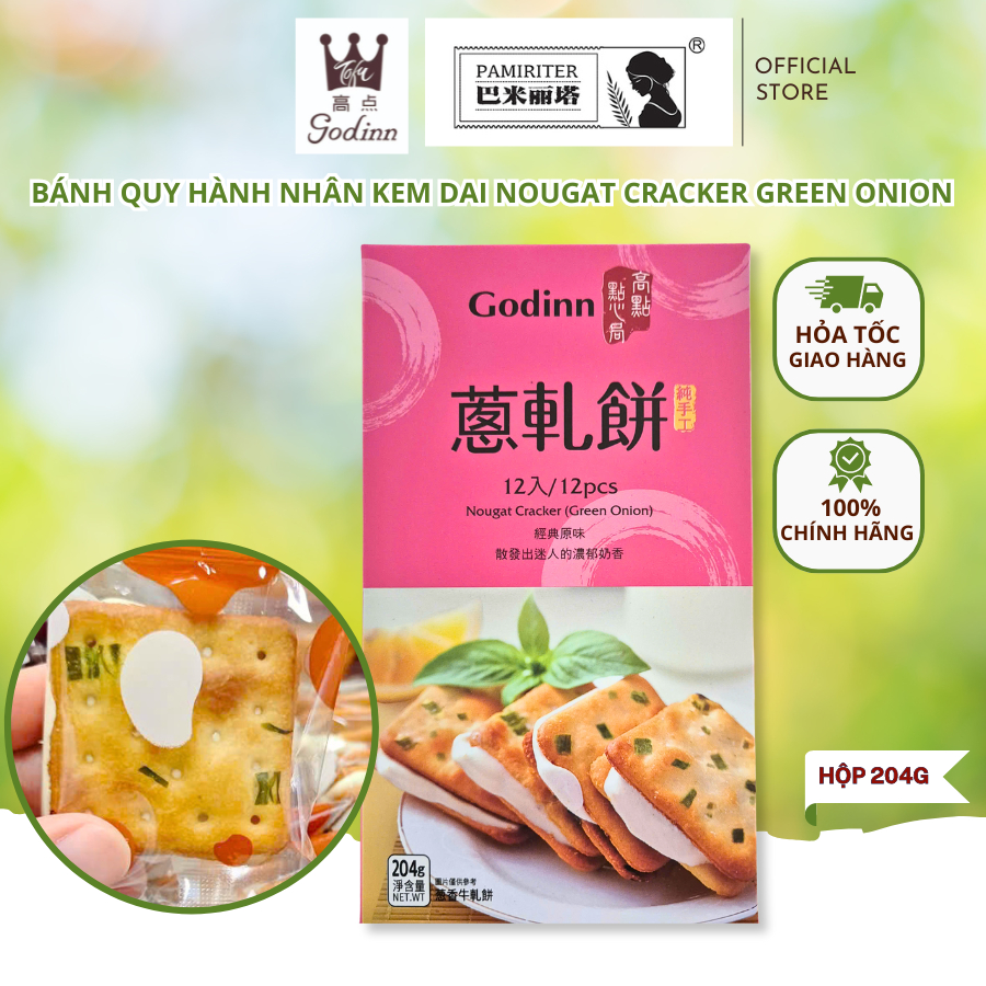 HongKong Green Onion Godinn Salty Cookies Nougat Cracker 204g | Shopee ...