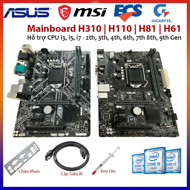 Mainboard - Computer motherboard Giga, Asus, Samsung H310, H110, H81 ...