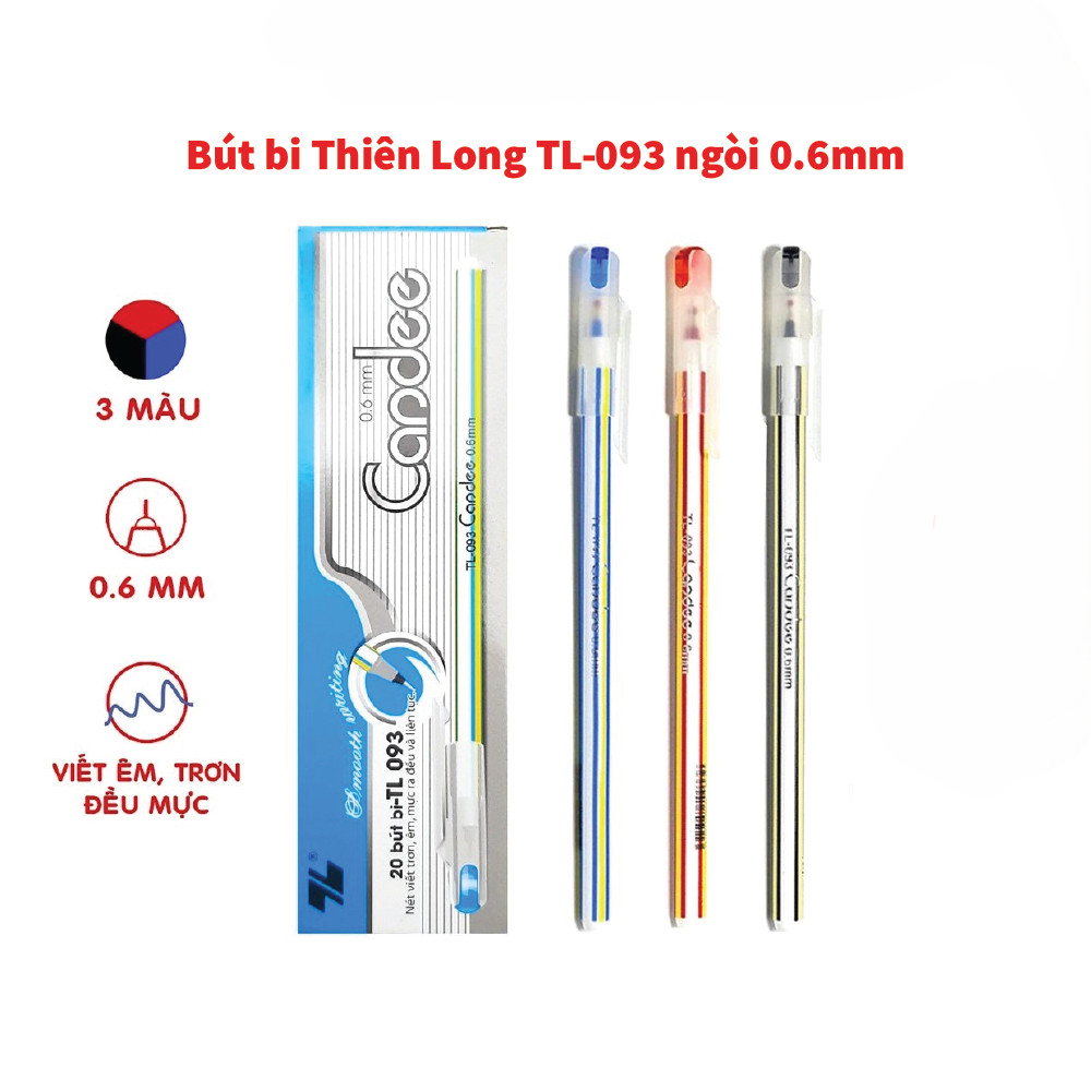 (Odd 1 pc) Thien Long Candee TL-093 ballpoint pen 0.6mm blue/red/black ...