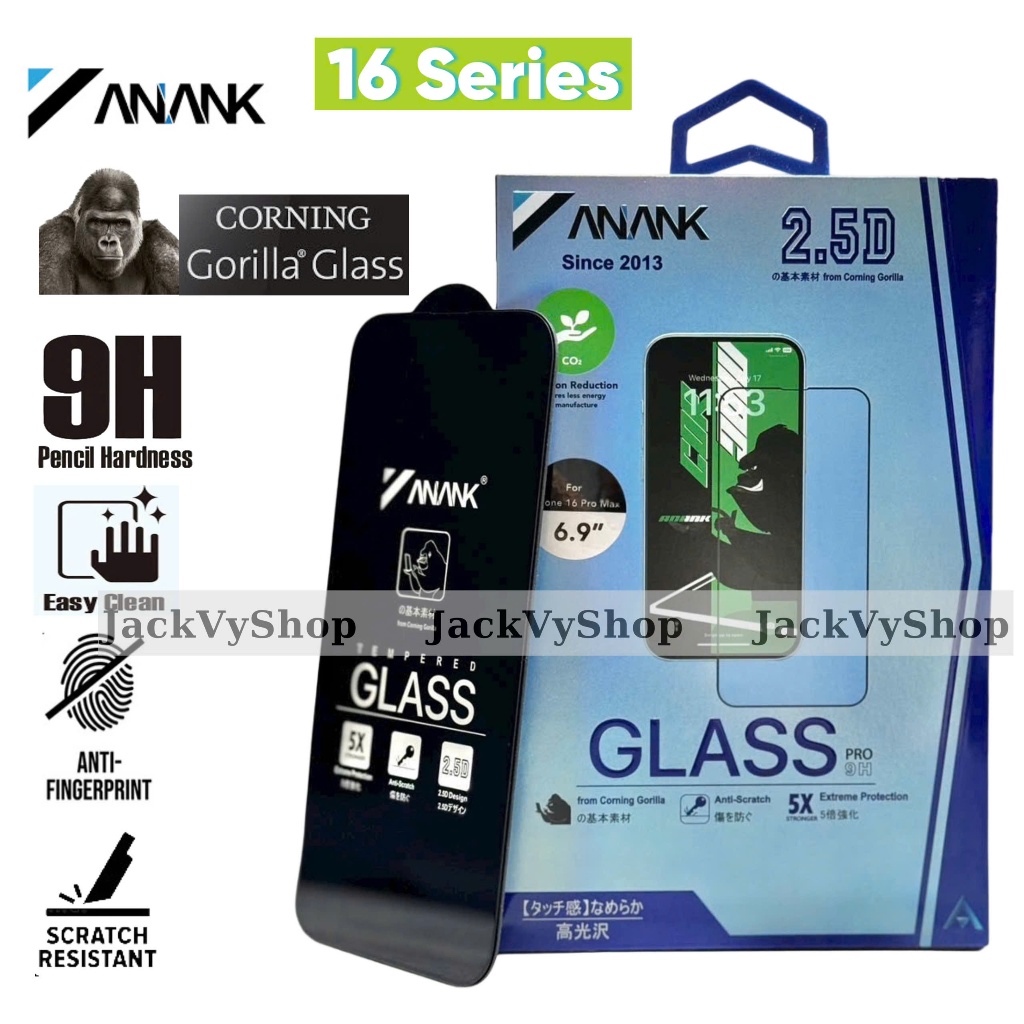 Anank Corning Gorilla Super Hard Tempered Glass for Smart IPhone 16 ...