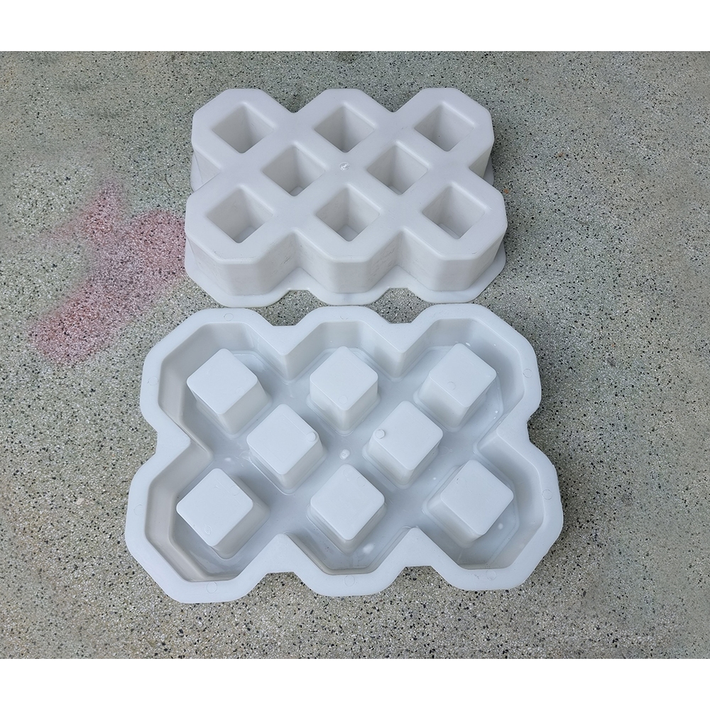 Combo of 2 plastic molds for casting 8-hole grass bricks and ...
