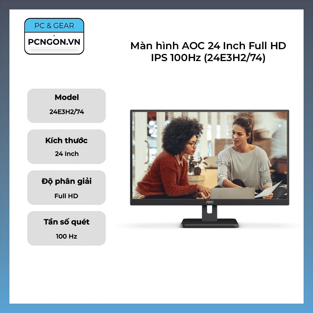 [PCNGON] Aoc 24 Inch Full HD IPS 100Hz Monitor (24E3H2/74) | Shopee ...