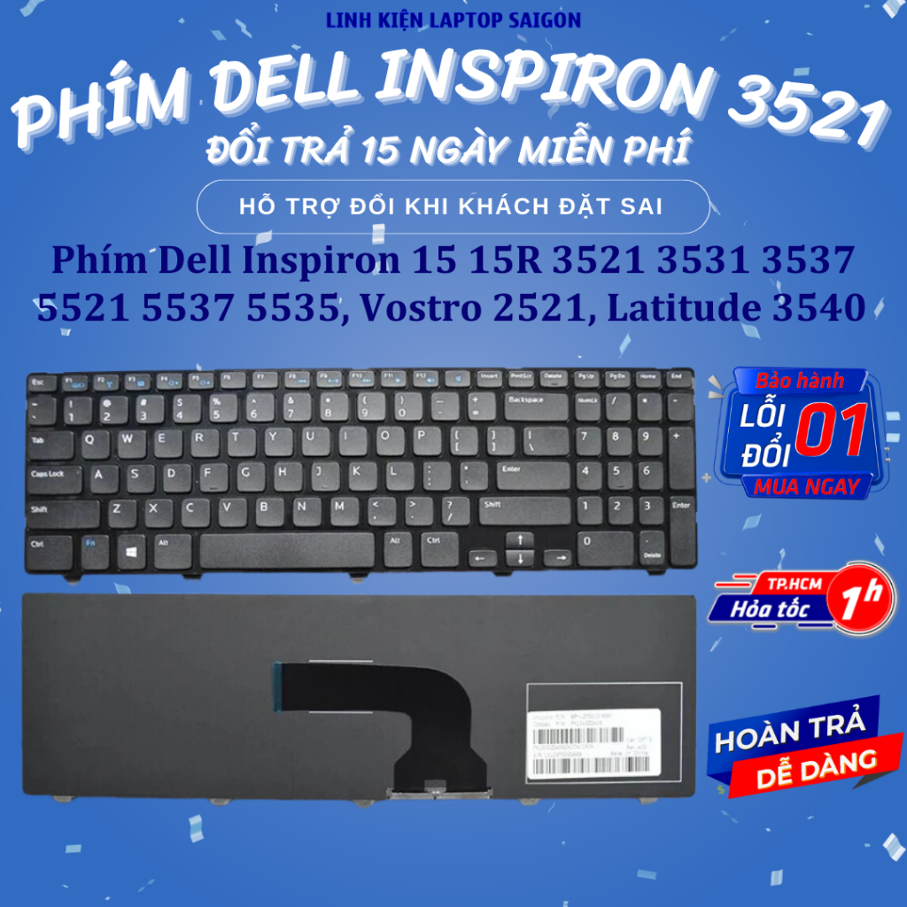 Dell Inspiron 15 3521 3537 3531 15R 5421 5535 5521 5537 Laptop Keyboard ...