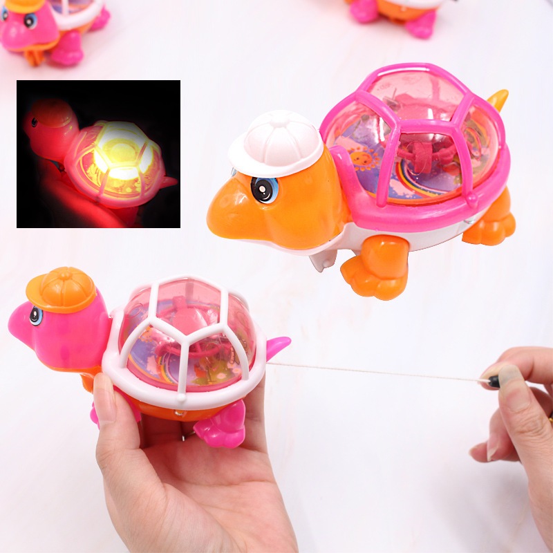 Adorable Turtle Wearing a Hat Wind-Up Toy with Led Light, Wind-Up ...