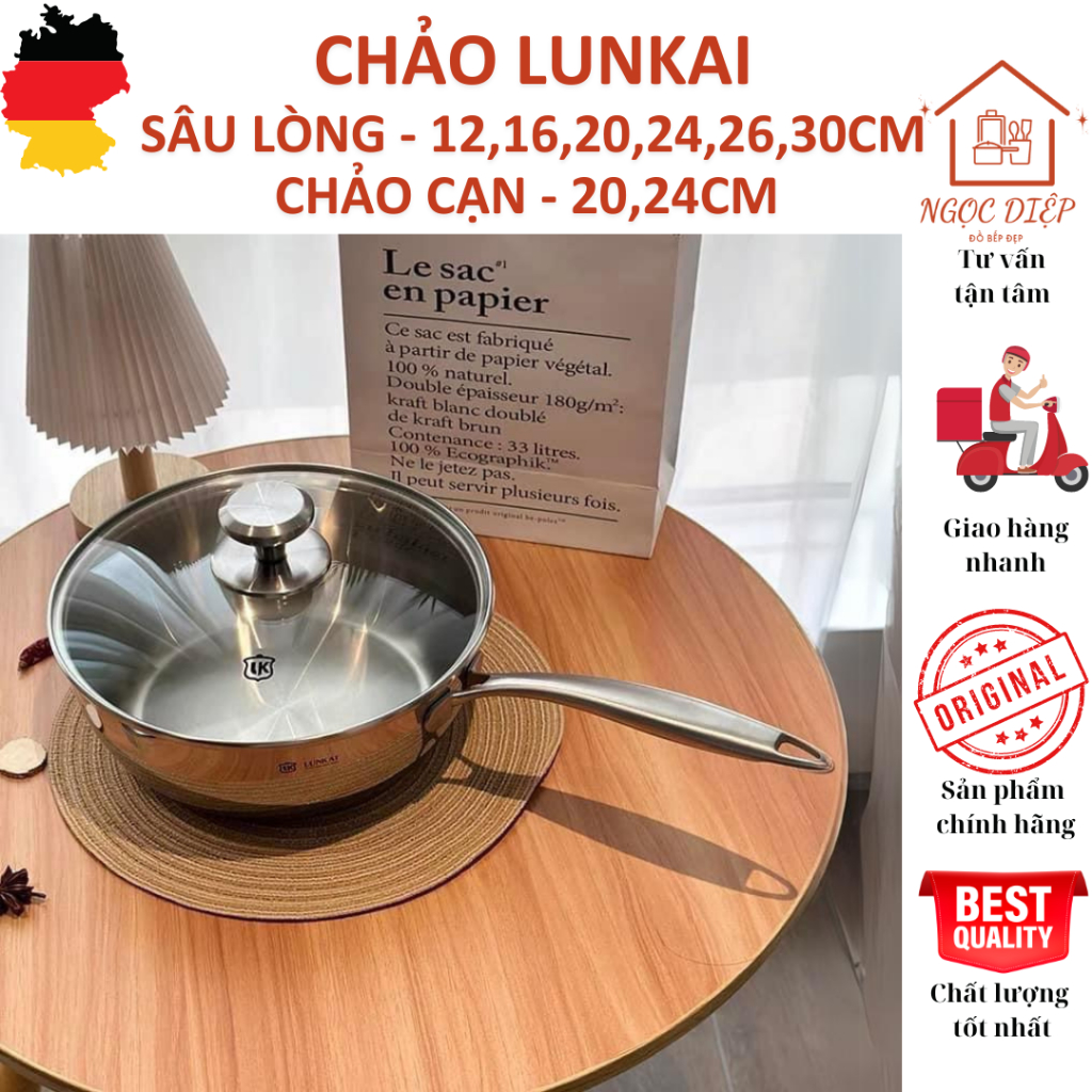 Lunkai stainless steel pan, deep stainless steel pan, shallow stainless ...