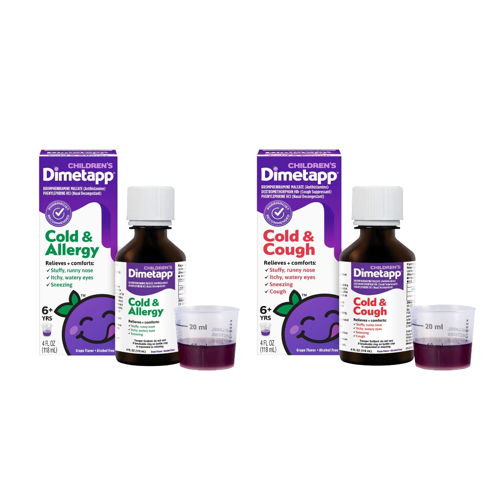 Flu relief syrup for children 6+ Dimetapp Cold & Allergy/ Cough 118ml ...