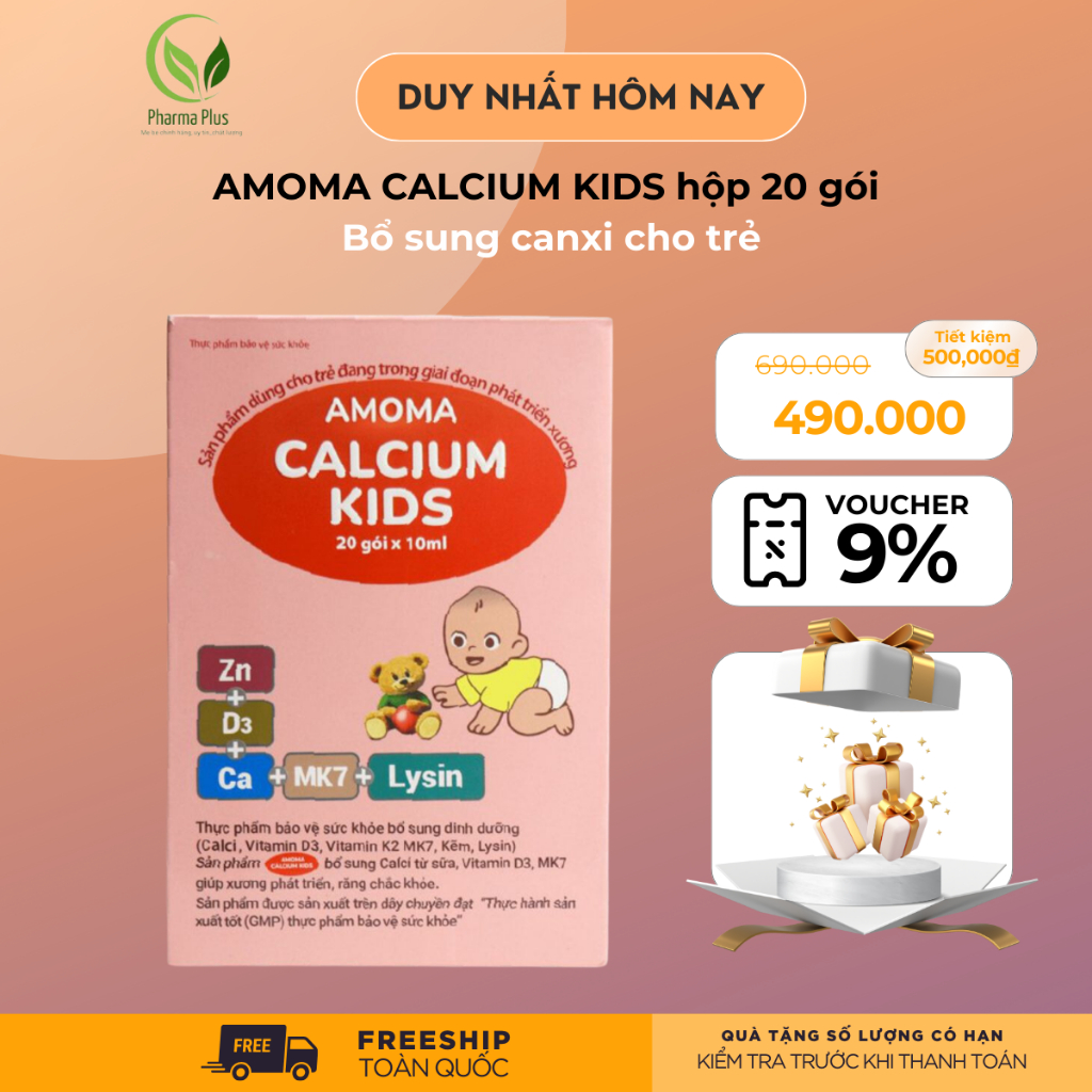 Unical Calcium Amoma Calcium Kids box of 20 packs - Supplement Calcium ...