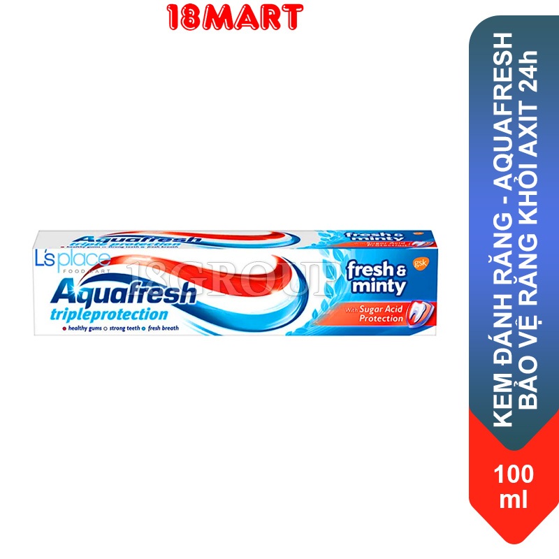 Aquafresh Triple Protection Fresh 24-Hour Acid Protection Mint Toothpaste&Minty 100ml | Shopee ...