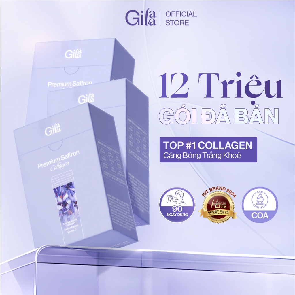 [90 Days of use] Combo of 3 Boxes of Gilaa Saffron Collagen Drink ...